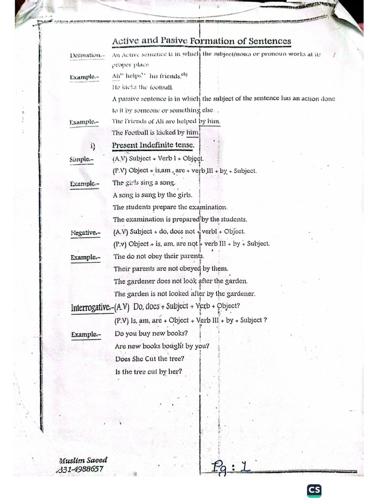 Active (Passive) Notes | PDF