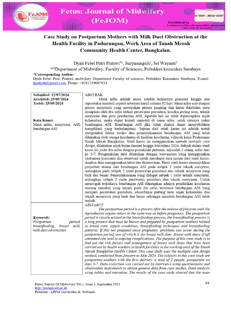 View of The Postpartum Period Case Study On Postpartum Mothers With ...