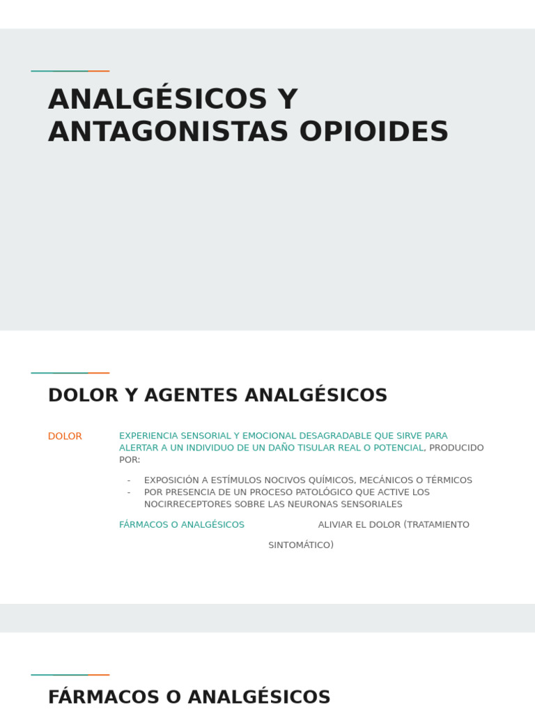 Analgésicos y Antagonistas Opioides | PDF | Opioide | Analgésico