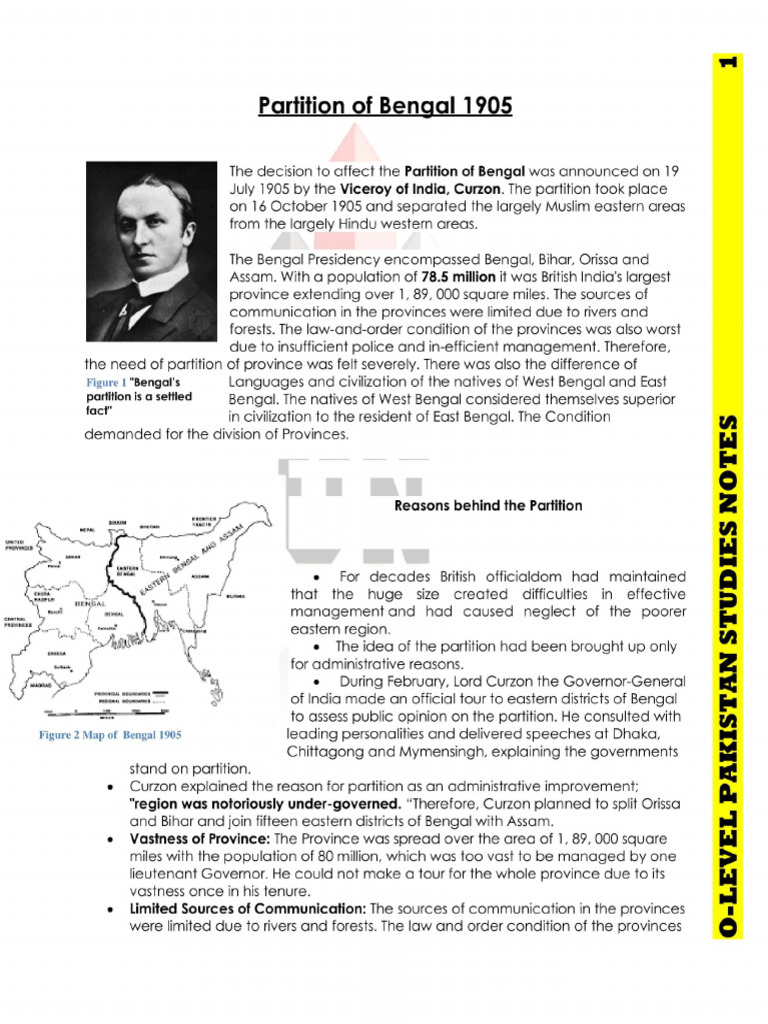 Partition of Bengal and Simla Deputation Notes - 250215 - 161853 | PDF