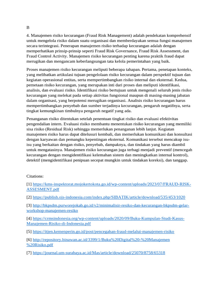 Pengelolaan Risiko Kecurangan Organisasi | PDF