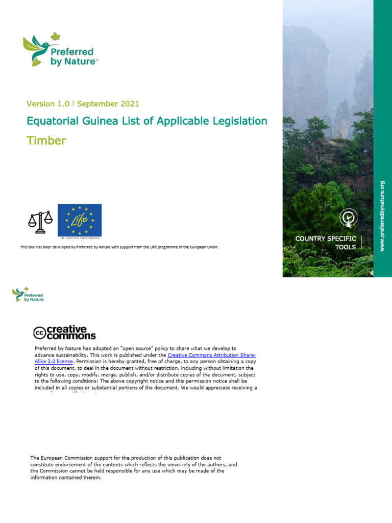 Equatorial Guinea TIMBER List of App Legislation-En-V1.0-Sept21 | PDF | Decree | Exports