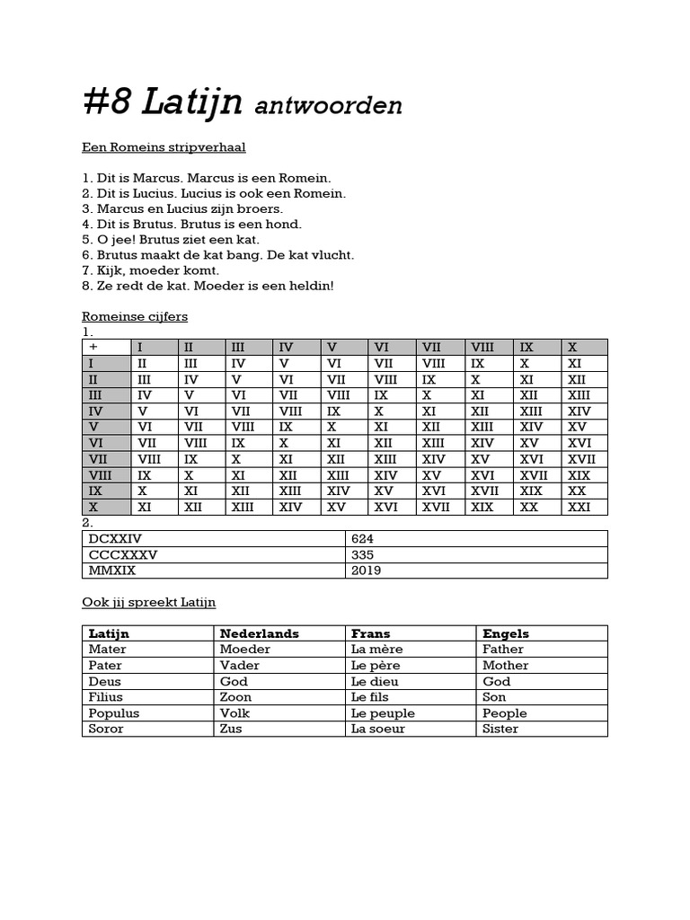 Antwoorden_Latijn | PDF