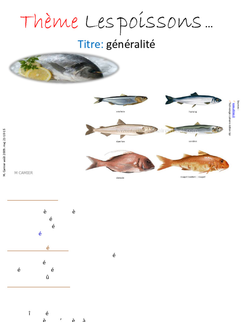 Guide sur les poissons en cuisine | PDF | Truite | sauce