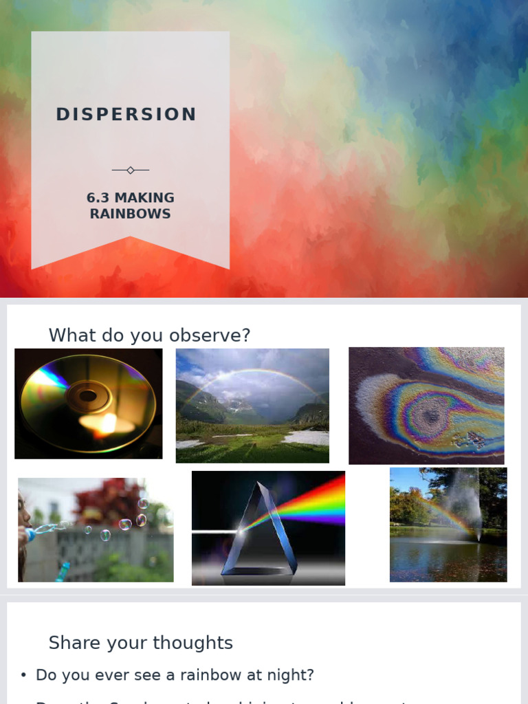 Dispersion - Making Rainbows | PDF