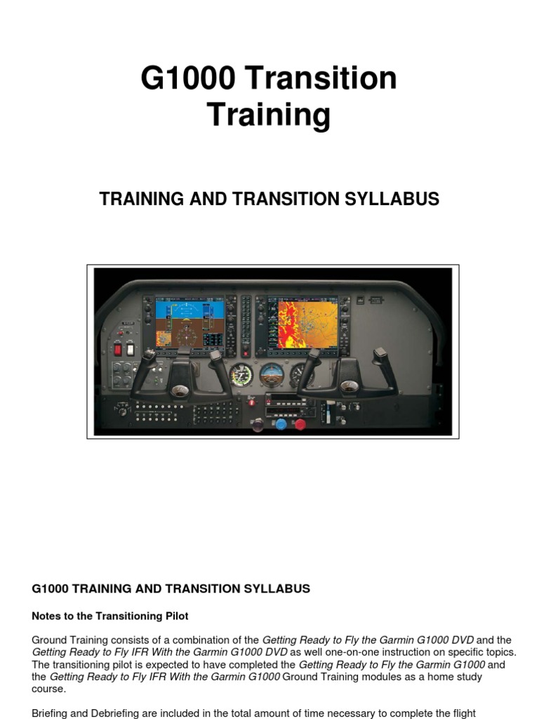 G1000 Transition Training Syllabus | PDF | Instrument Flight Rules ...