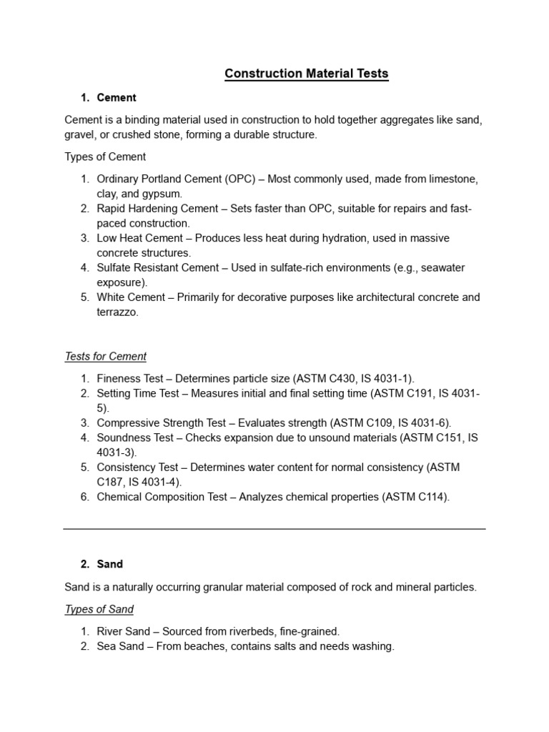 Construction Materials Tests ? ? ? ? | PDF | Concrete | Steel
