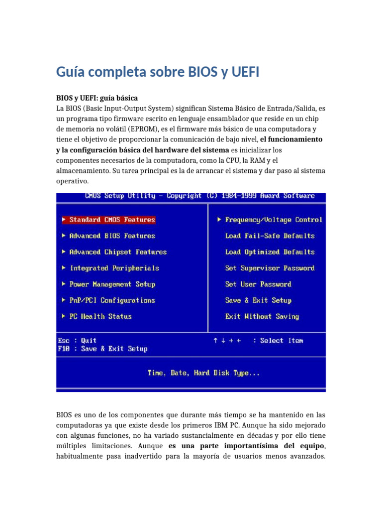 Guia Completa BIOS UEFI Preguntas Respuestas | PDF | Bios | Arranque