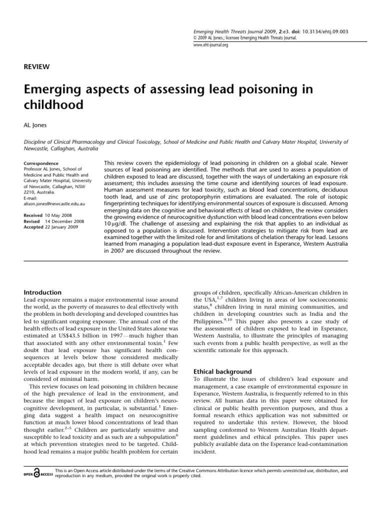 Assessing Childhood Lead Poisoning Risks | PDF | Lead | Medical Specialties