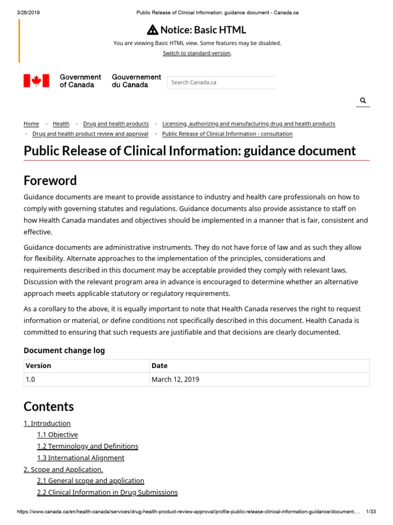 Public Release of Clinical Info Guide | PDF | Clinical Trial | Medical ...