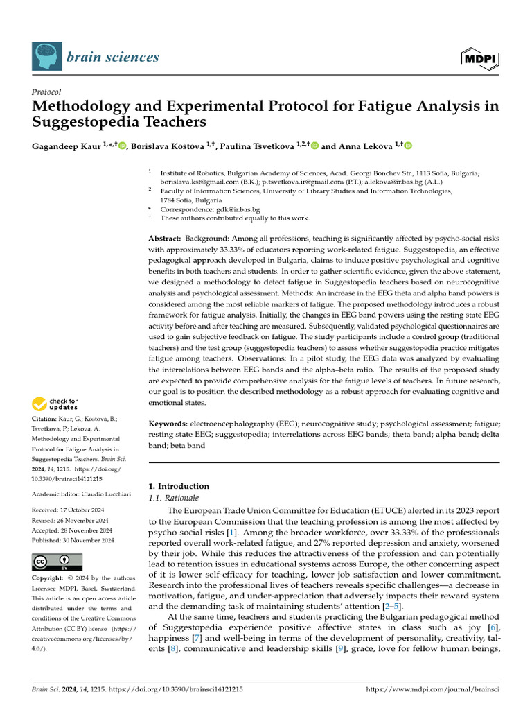 Methodology and Experimental Protocol For Fatigue Analysis in ...