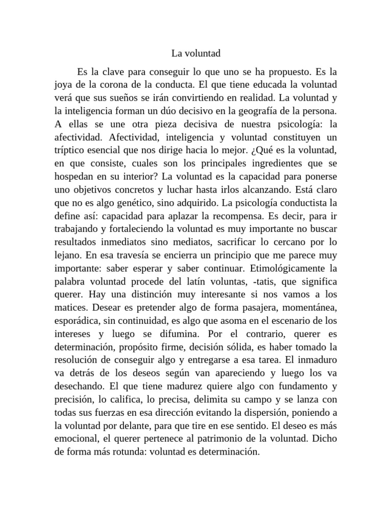 La Voluntad | PDF