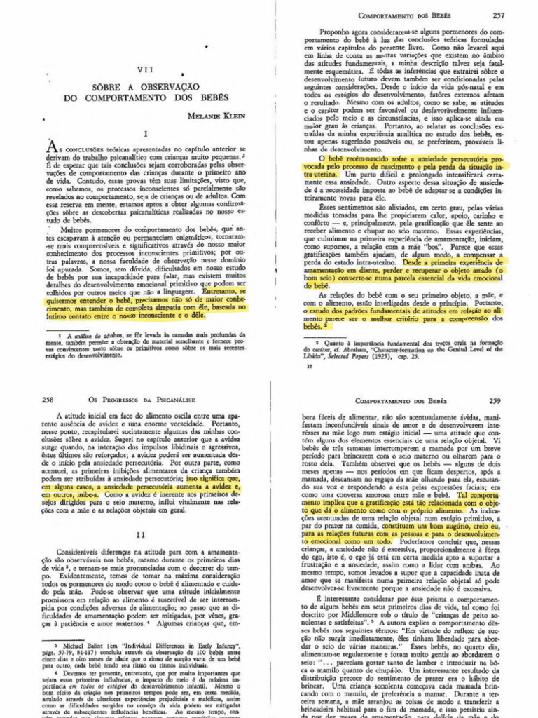 Ciclo II Comp. Aula 01 KLEIN M. Cap. VII. Sobre a Observação Do ...