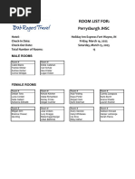 Group Rooming and Passenger List Form | PDF