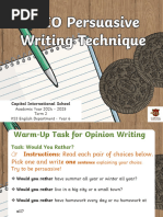 OREO Paragraph Writing Structure Scaffold - YEAR 2 | PDF