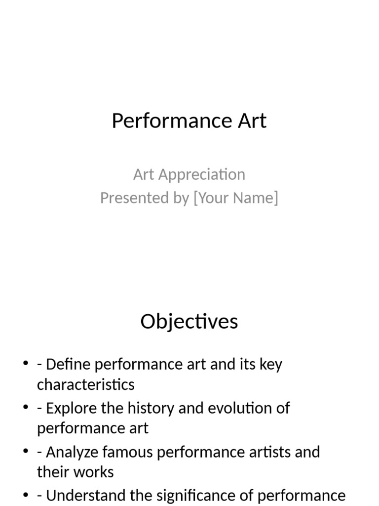 Understanding Performance Art Essentials | PDF