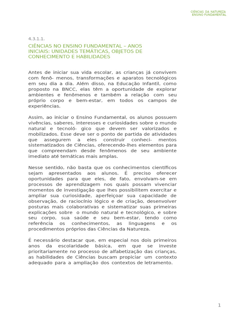 BNCC - Ciências Da Natureza (333-343) | PDF | Science | Vida