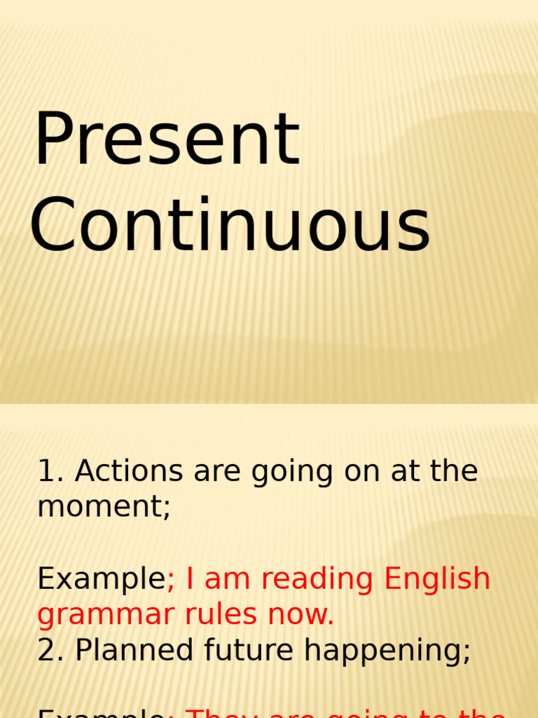 Present Continuous Presentation | PDF