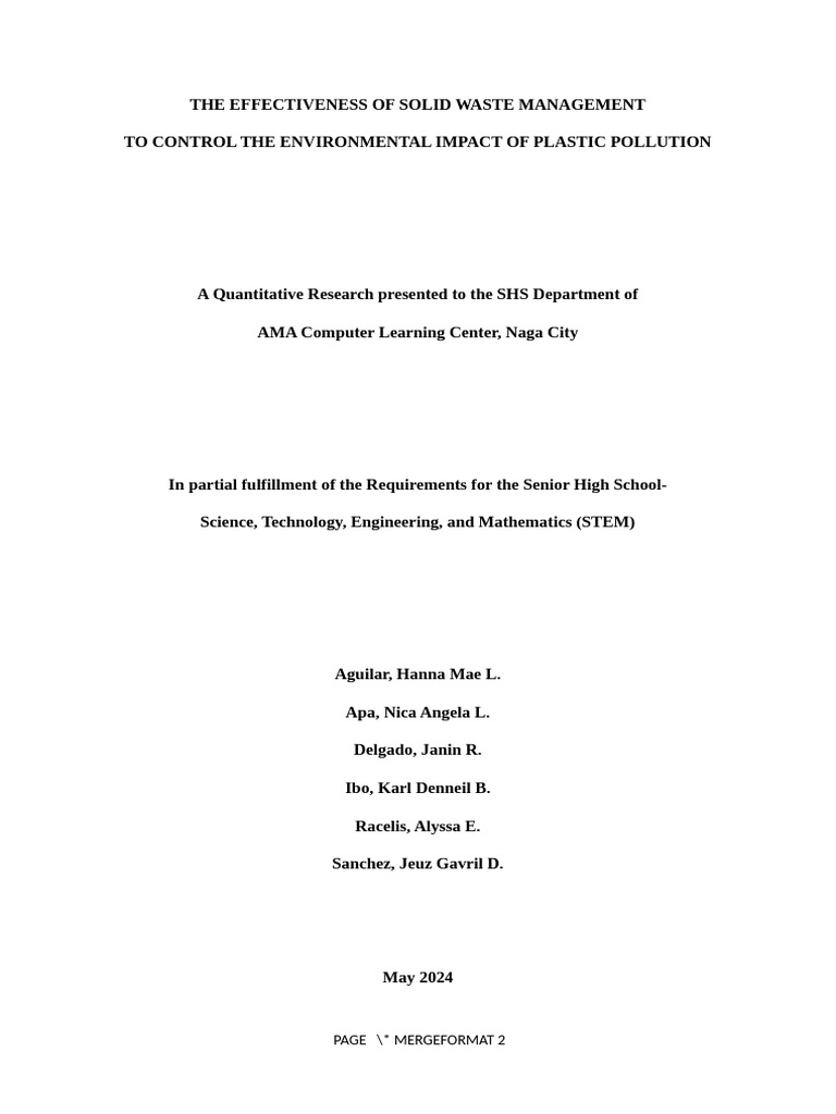 28 Takteng Research To 28 | PDF | Waste Management | Waste