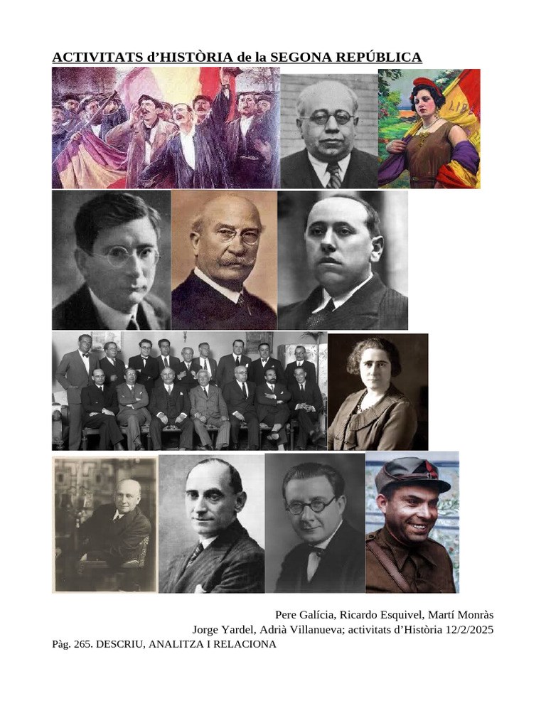Activitats Història - II Segona República | PDF