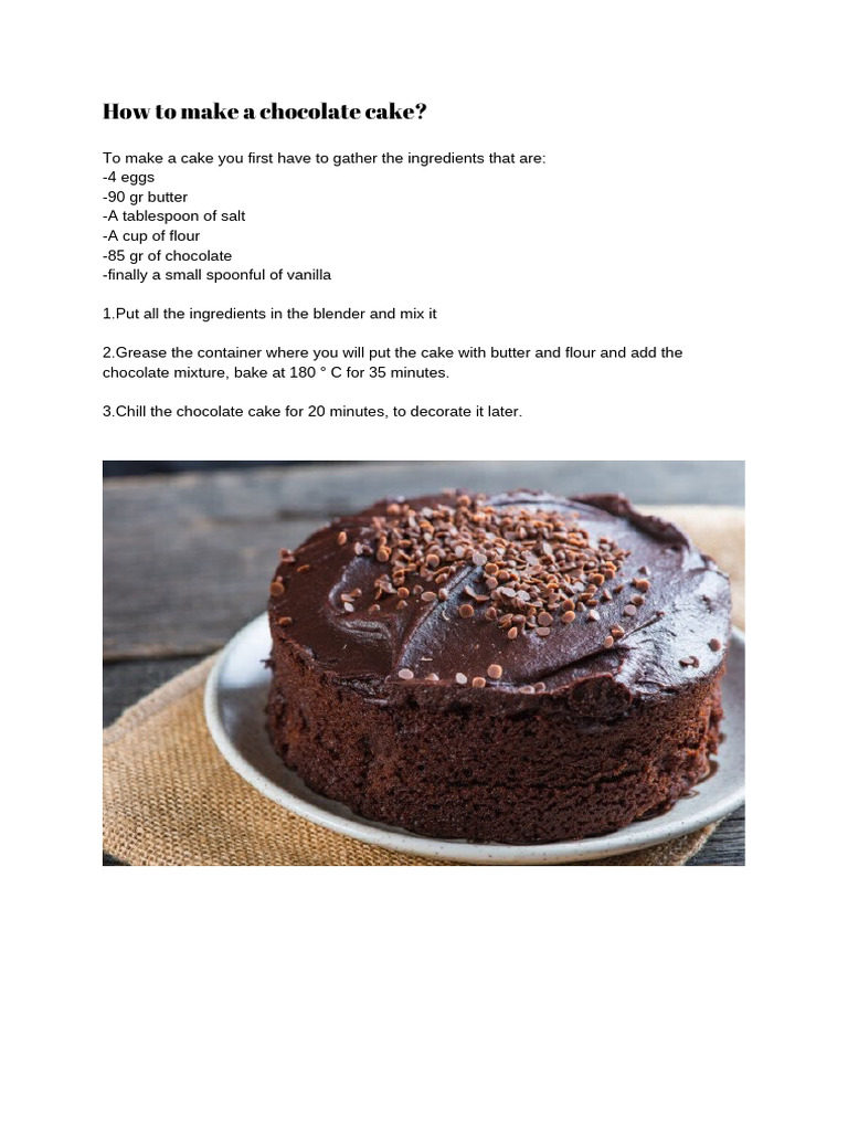 Easy Chocolate Cake Recipe Guide | PDF