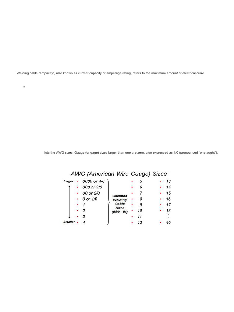 Selecting The Proper Size Welding Cables | PDF | Electrical Conductor | Electricity