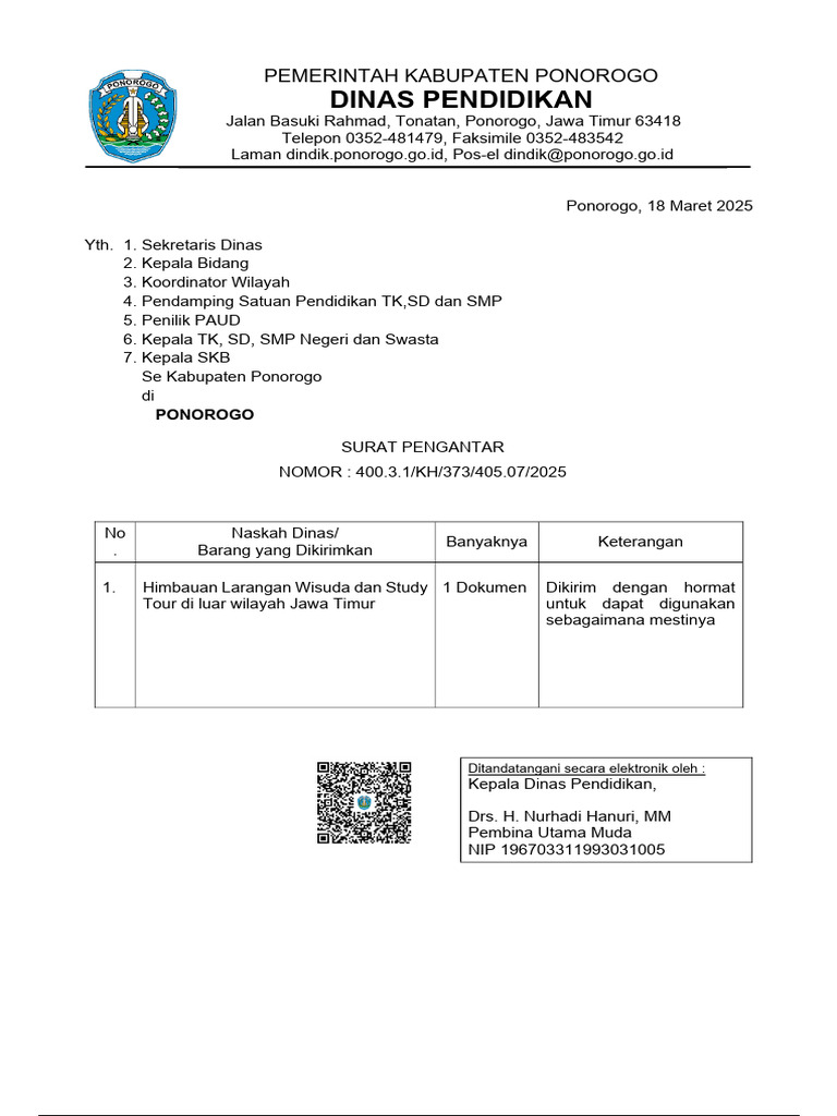 EDARAN LARANGAN WISUDA DAN STUDY TOUR | PDF