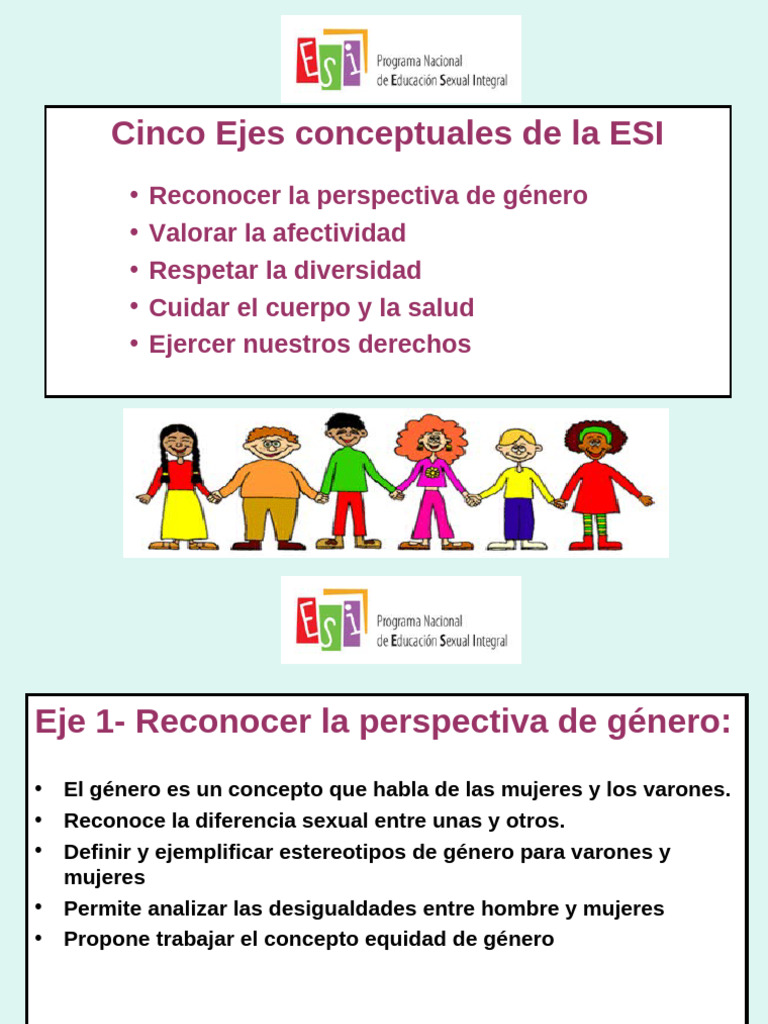 Ejes Conceptuales de ESI 1 | PDF | Género | Estudios de género