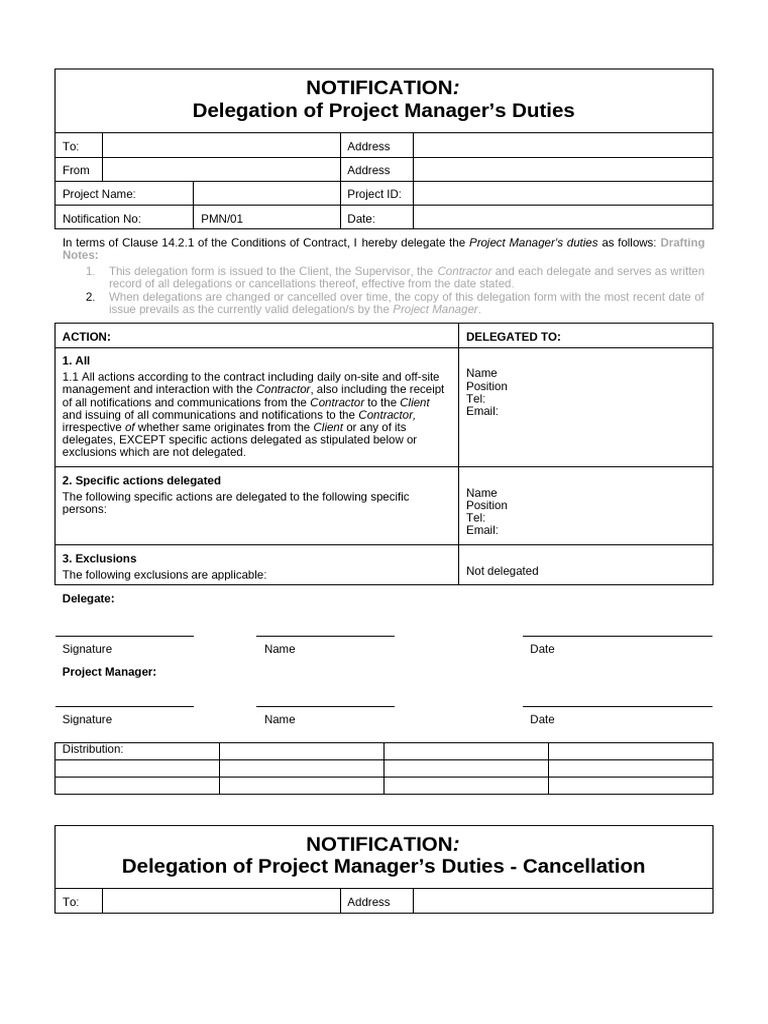 NEC4 Delegation Templates | PDF | Legal Documents | Justice