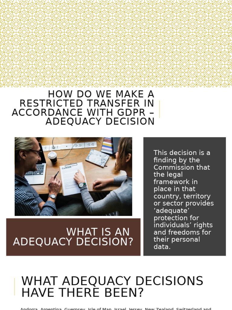 Howdowemakea Restricted Transfer in Accordance With GDPR - Adequacy ...