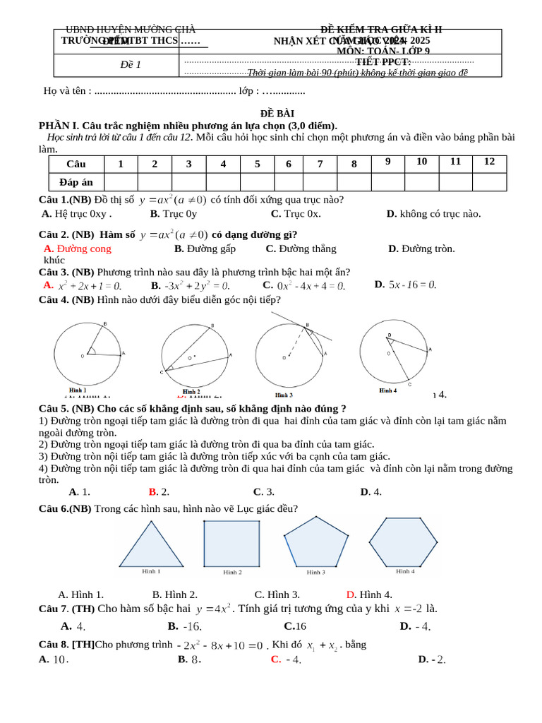 Lop 9 De TOAN 9 THEO 7991 (1) | PDF