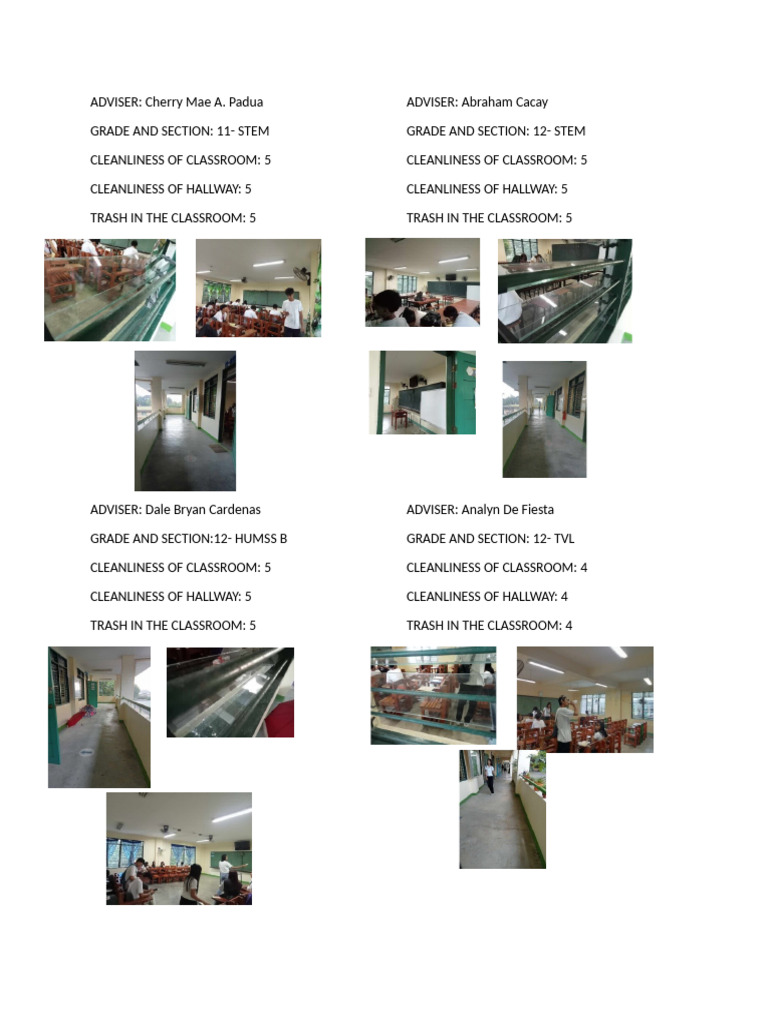 Classroom Cleanliness Ratings Report | PDF