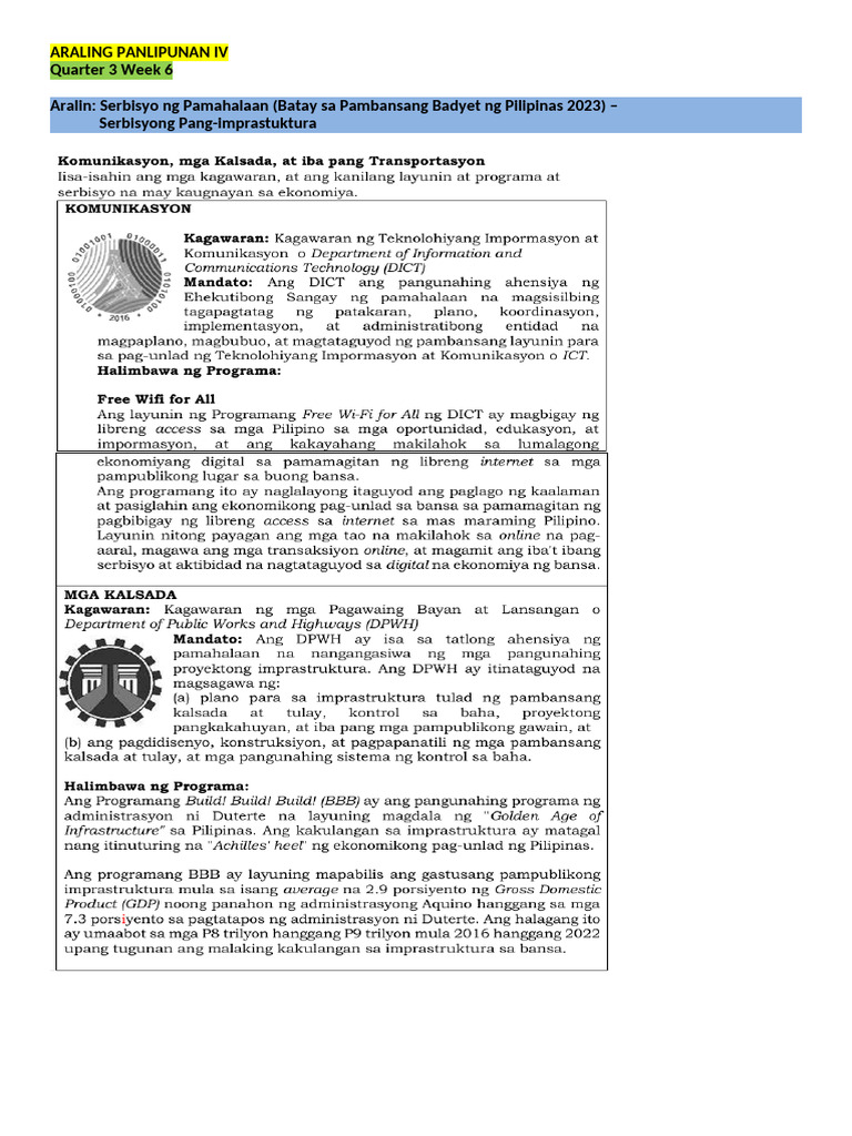 AP Q3 Lesson - W6 7 | PDF
