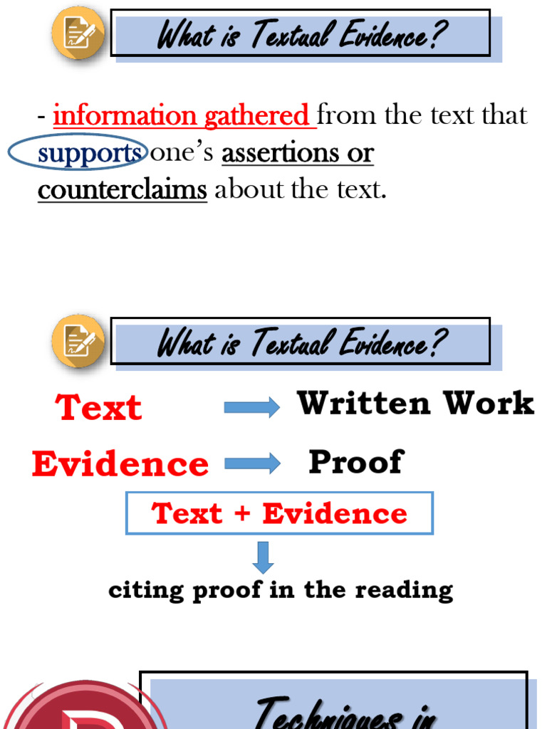 Determining Textual Evidence Student Copy Only | PDF | Evidence | Inference