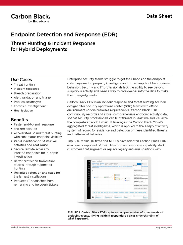 Carbon Black EDR Datasheet - 824 | PDF | Computer Security | Security