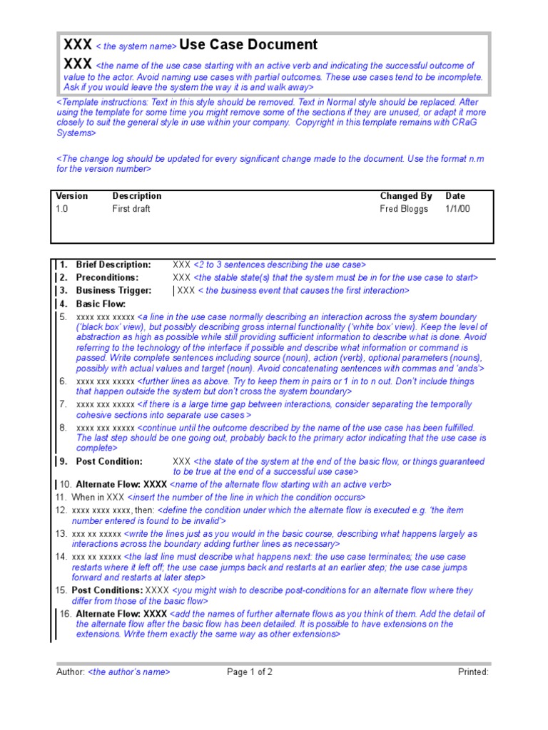 XXX Use Case Document XXX: Description Changed by Date | PDF | Use Case | Information Technology ...