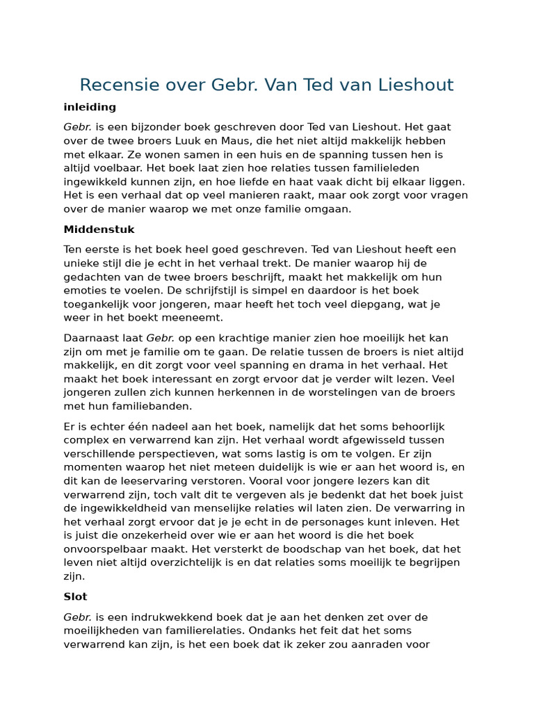 Recensie Gebr | PDF