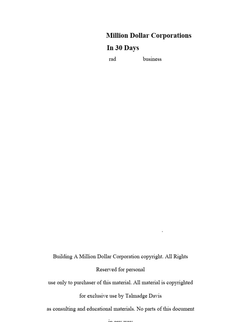 Building A Million Dollar IN 30 DAYS | PDF | Judgment (Law) | Loans
