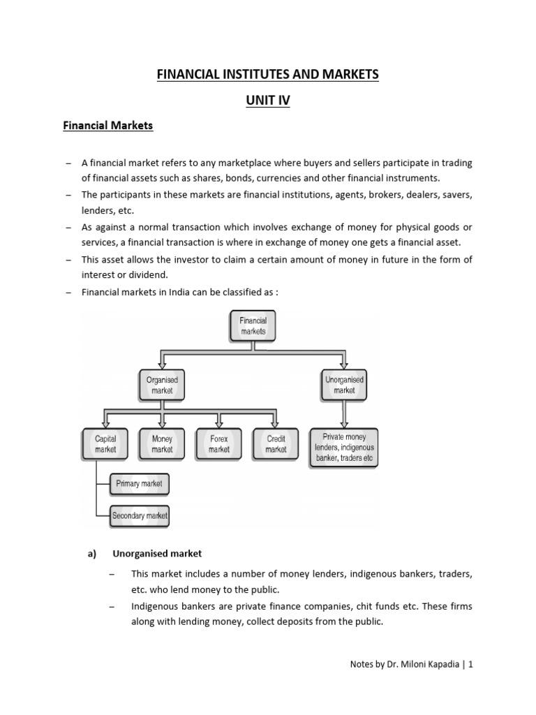 Financial Institutes Markets - Unit IV_1739d9110cf13ce435f97fe5978d95a8 ...