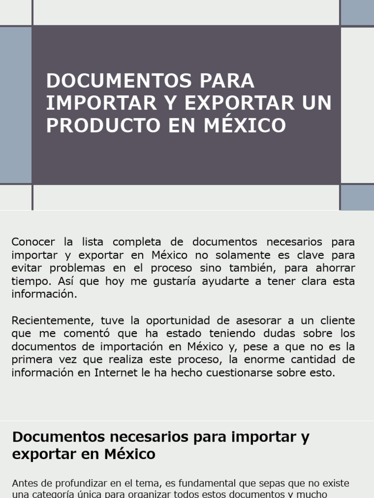 Documentos para Importar y Exportar Un Producto en Mexico | PDF | aduana | Arancel