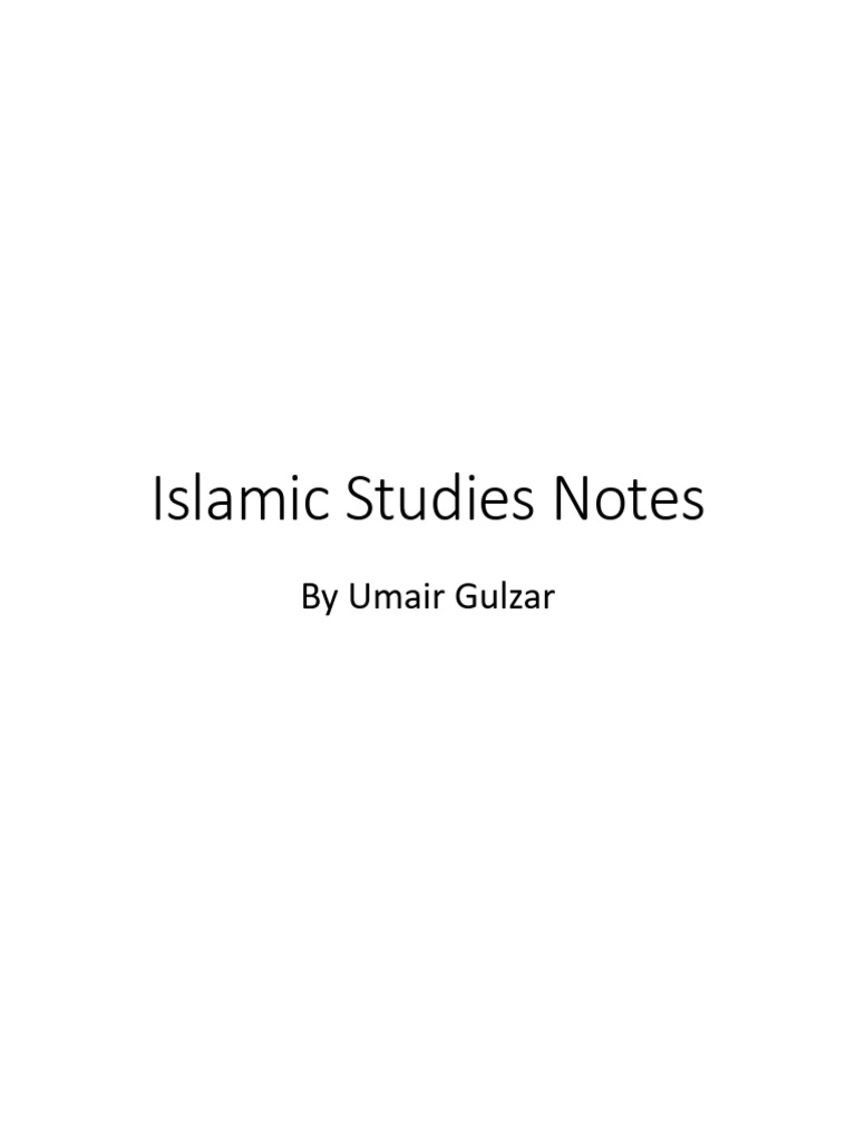 Islamic Studies Notes-English | PDF | Umar | Caliphate