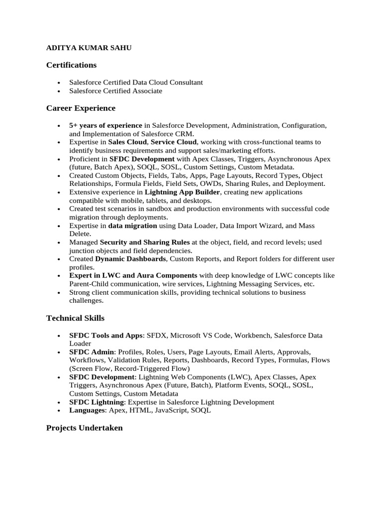 ADITYA - 5+ SFDC Developer (2) 1 | PDF | Cloud Computing | Information Technology