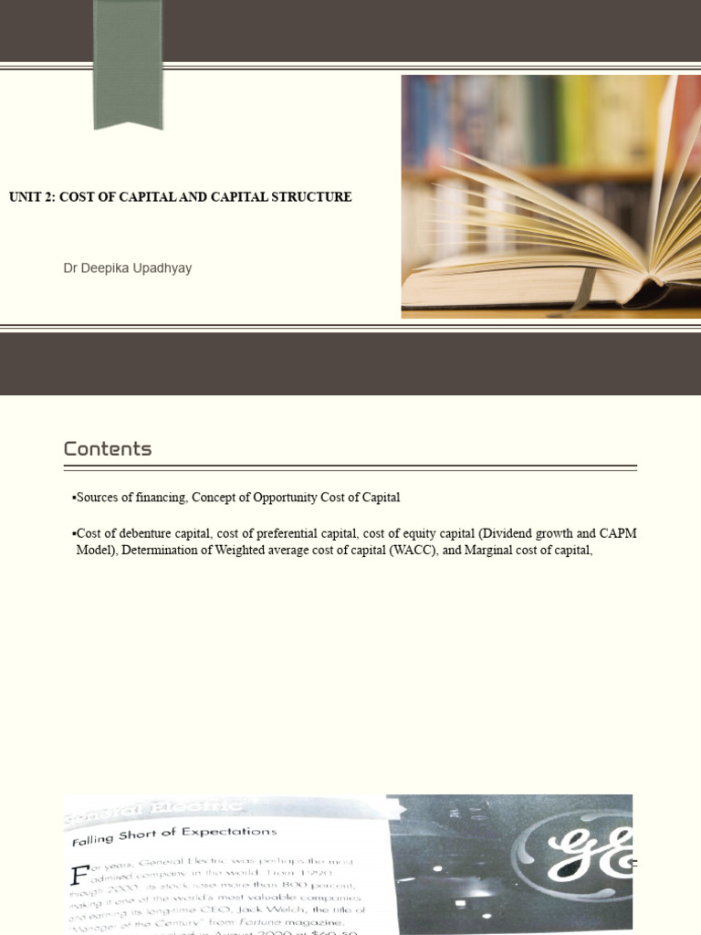 Cost of Capital and Structure Overview | PDF | Cost Of Capital | Bonds ...