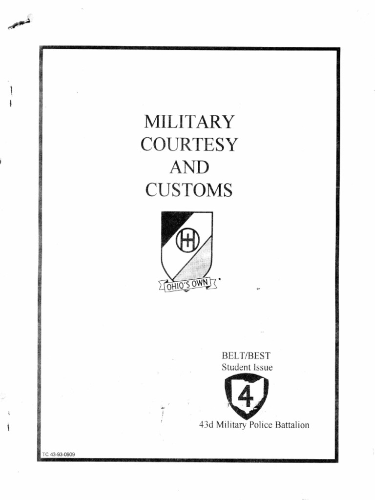 Military Courtesy and Customs (43rd. MP Battalion, 4th. BDE OHMR) | PDF