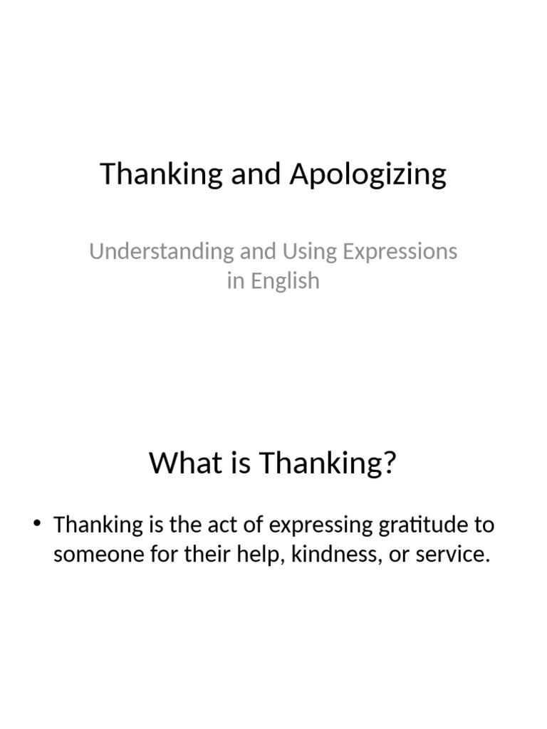Thanking and Apologizing in English | PDF