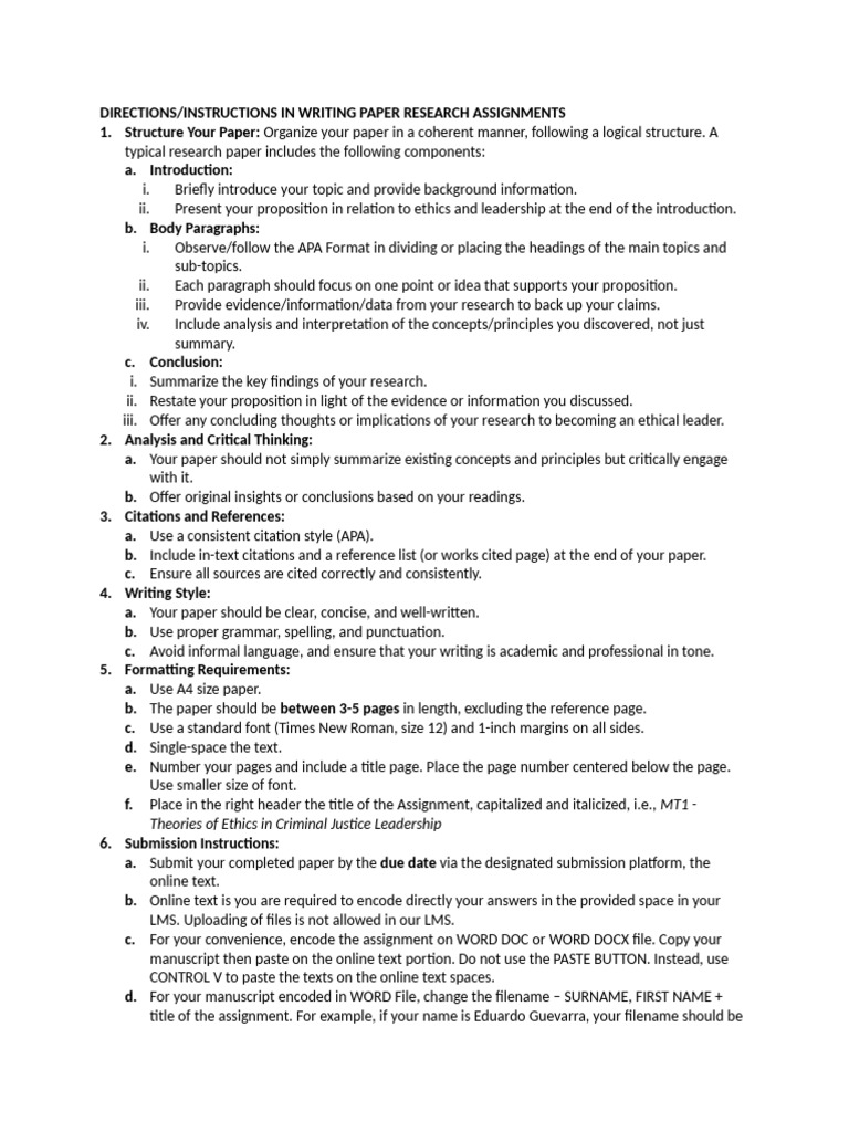 Research Paper Writing Guidelines | PDF | Citation | Thought