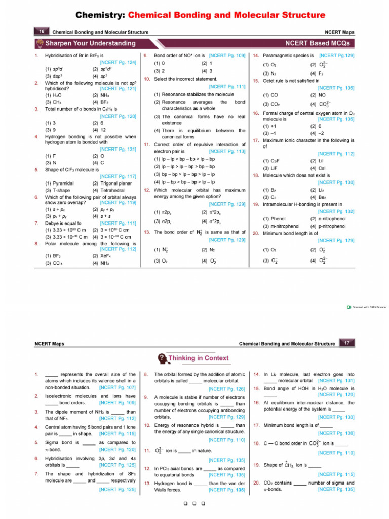 Chemical Bonding and Molecular Structure | PDF