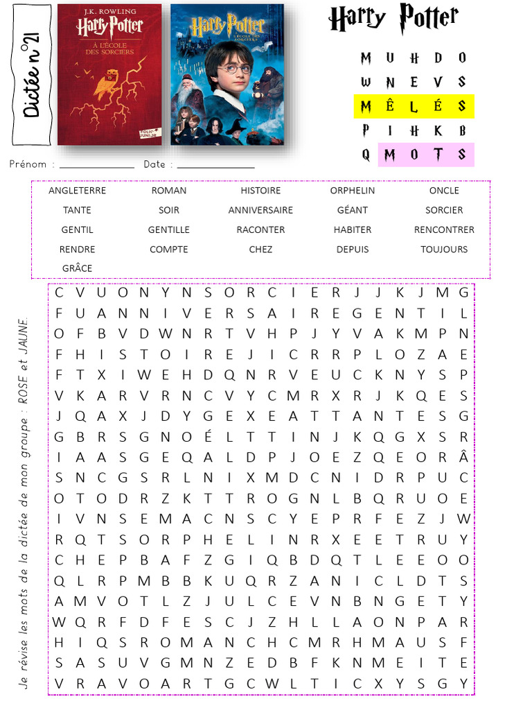 21 T2 Mots Meles Harry Potter | PDF