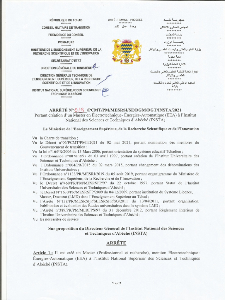 Arreté Master Insta 2021 | PDF