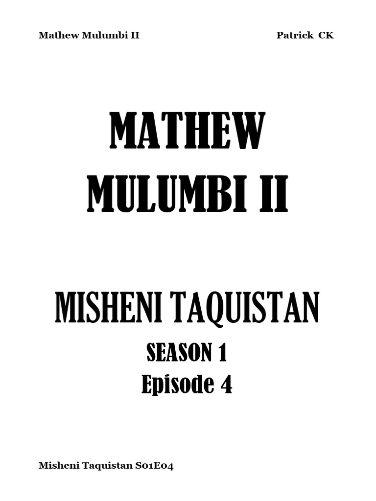 Misheni Taq S 01 Ep 04 | PDF